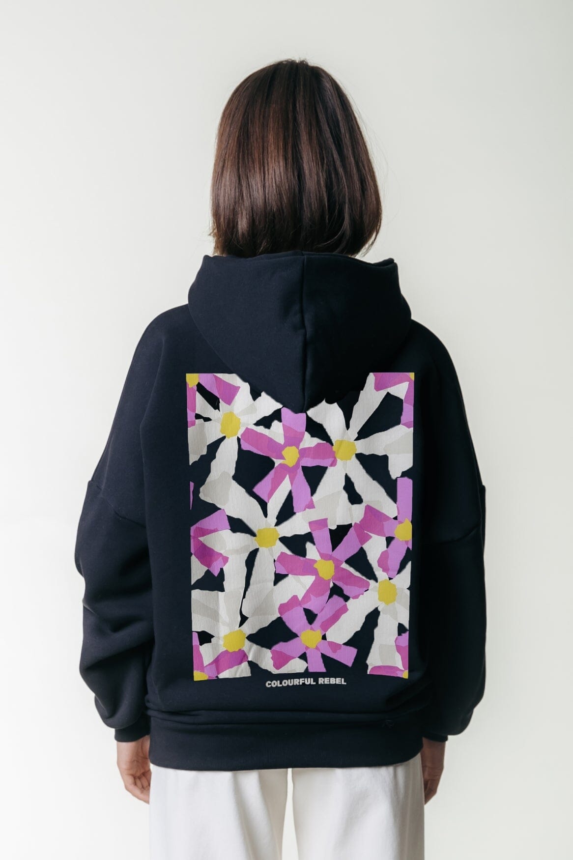 Flower Square Hoodie | Black – Colourful Rebel